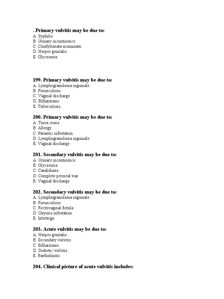 Diseases of Vulva MCQ | PDF | Neoplasms | Cancer