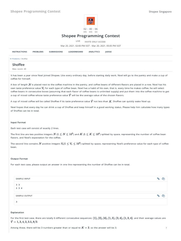 Shopee Programming Contest | PDF | Scala (Programming Language ...