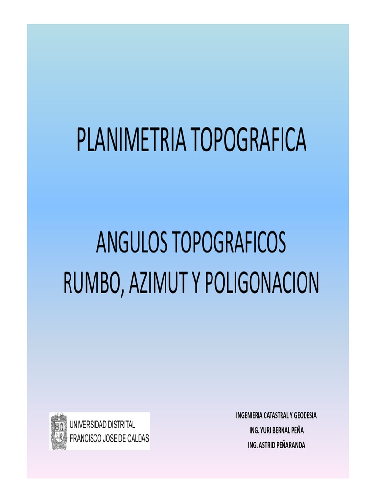 Topografía: Rumbos y Azimut | PDF | Azimut | Polígono