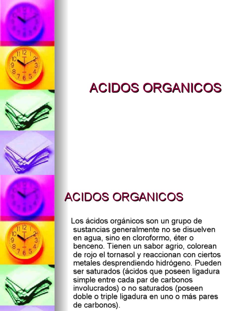 Acidos Organicos | PDF | Gusto | Ácido