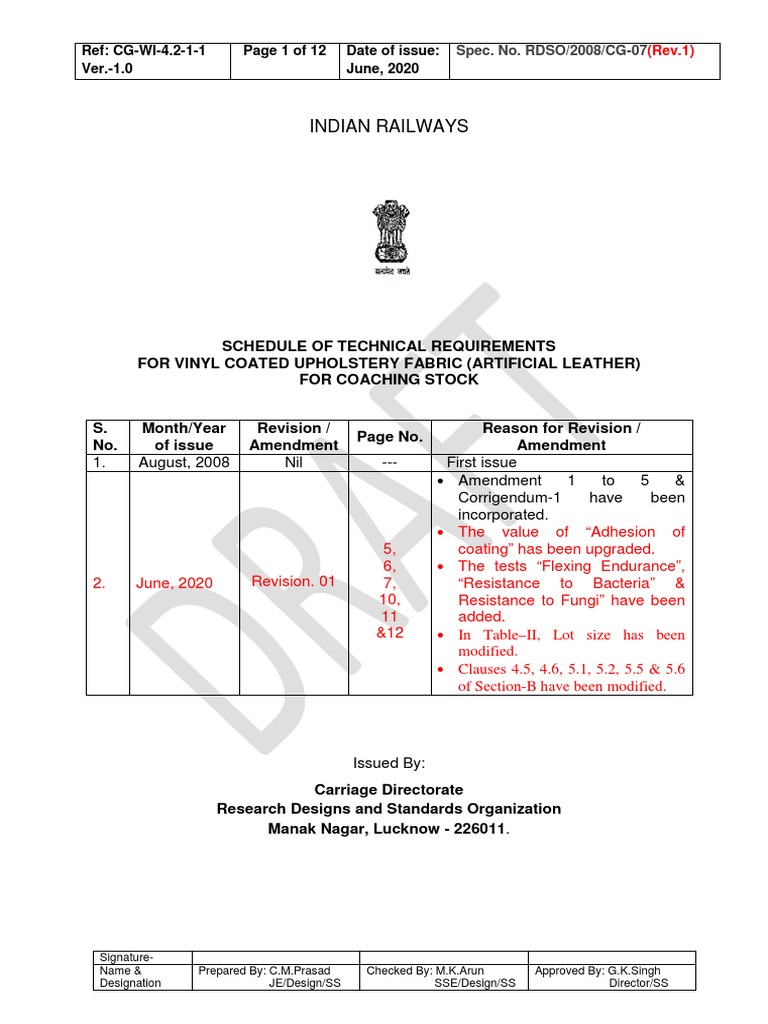 RDSO 2008 CG 07 (Rev 1) | PDF