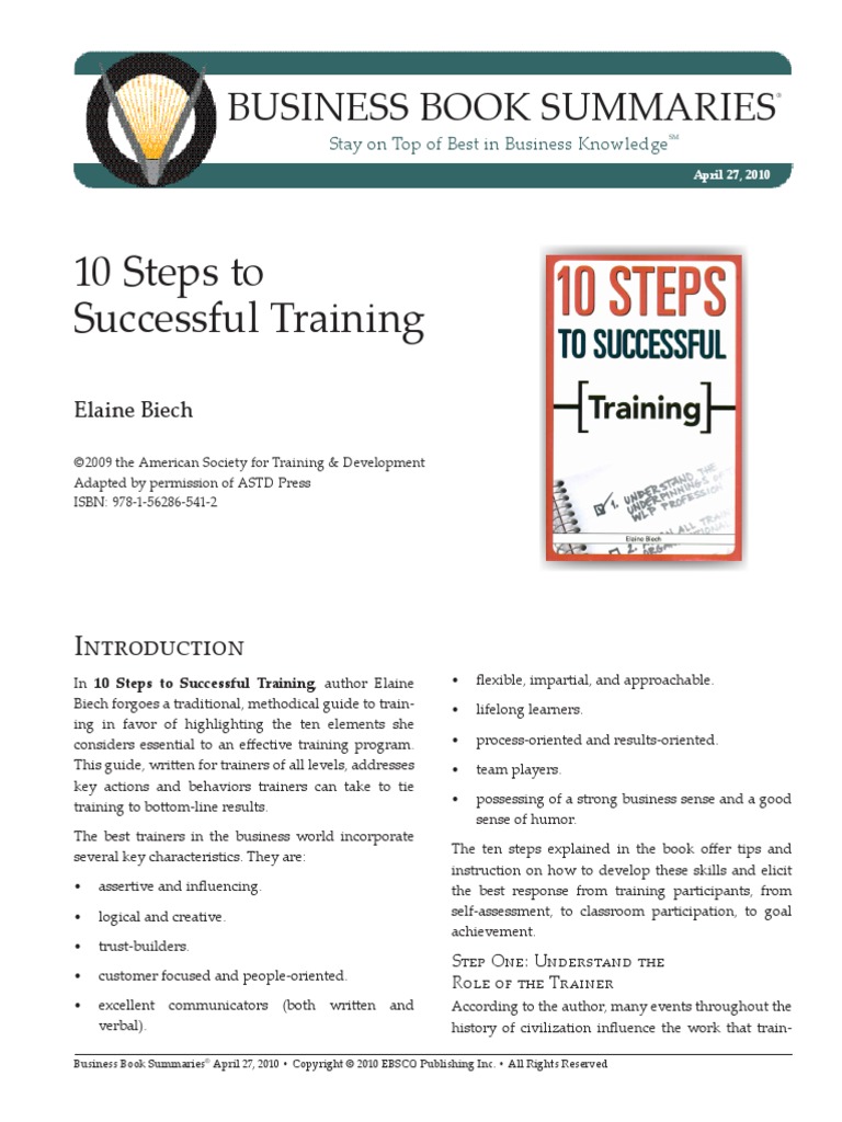 10 Steps To Successful Training | PDF | Adult Education | Learning ...