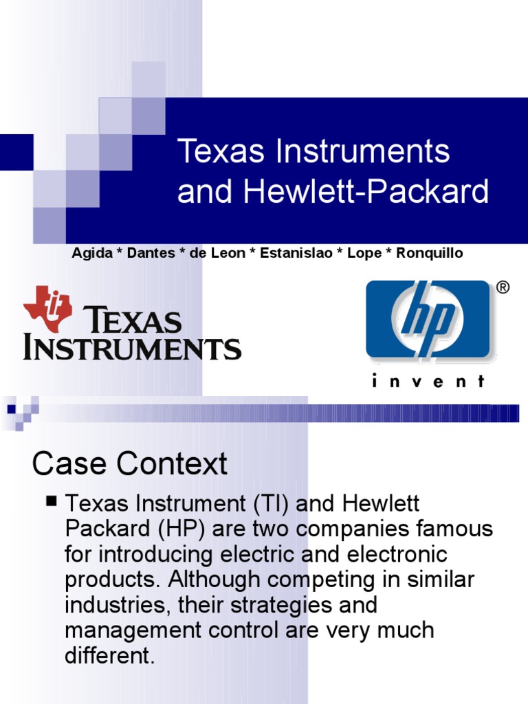 TI vs HP: Management Strategy Analysis | PDF | Hewlett Packard ...