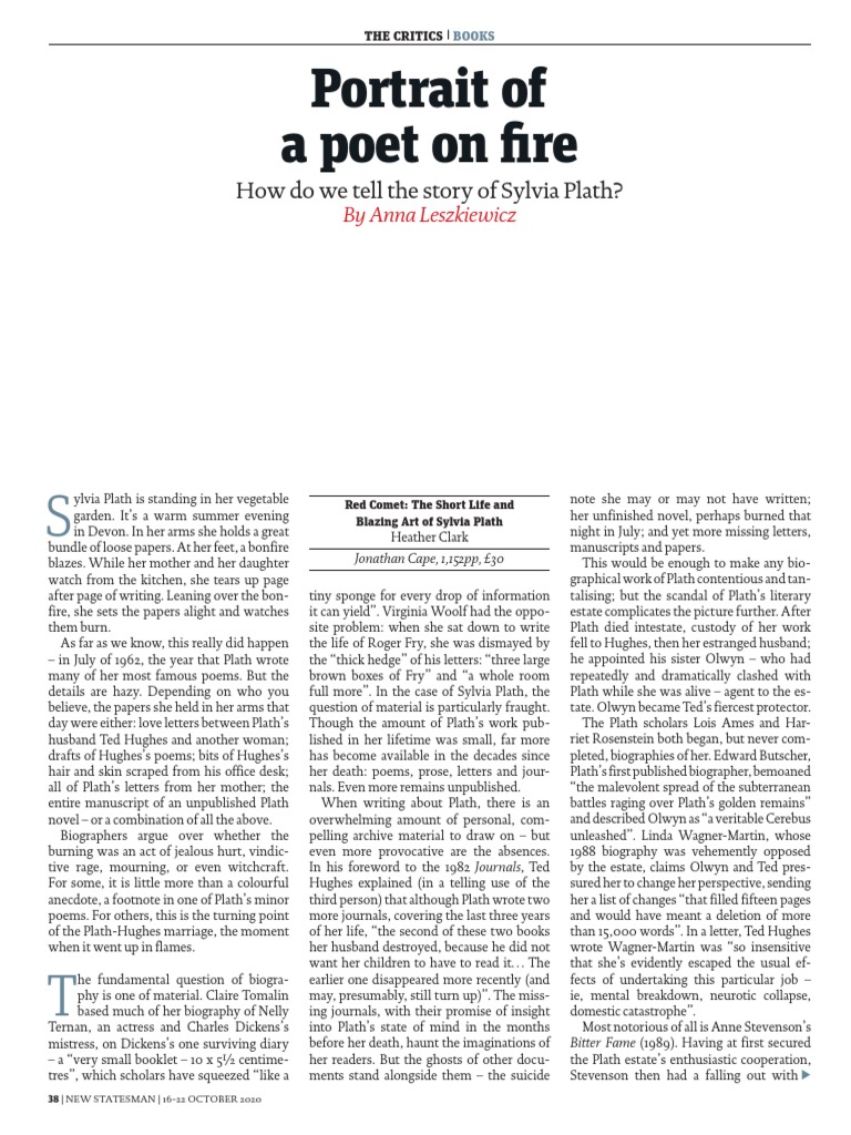 Portrait of A Poet On Fire | PDF | Sylvia Plath | Poetry