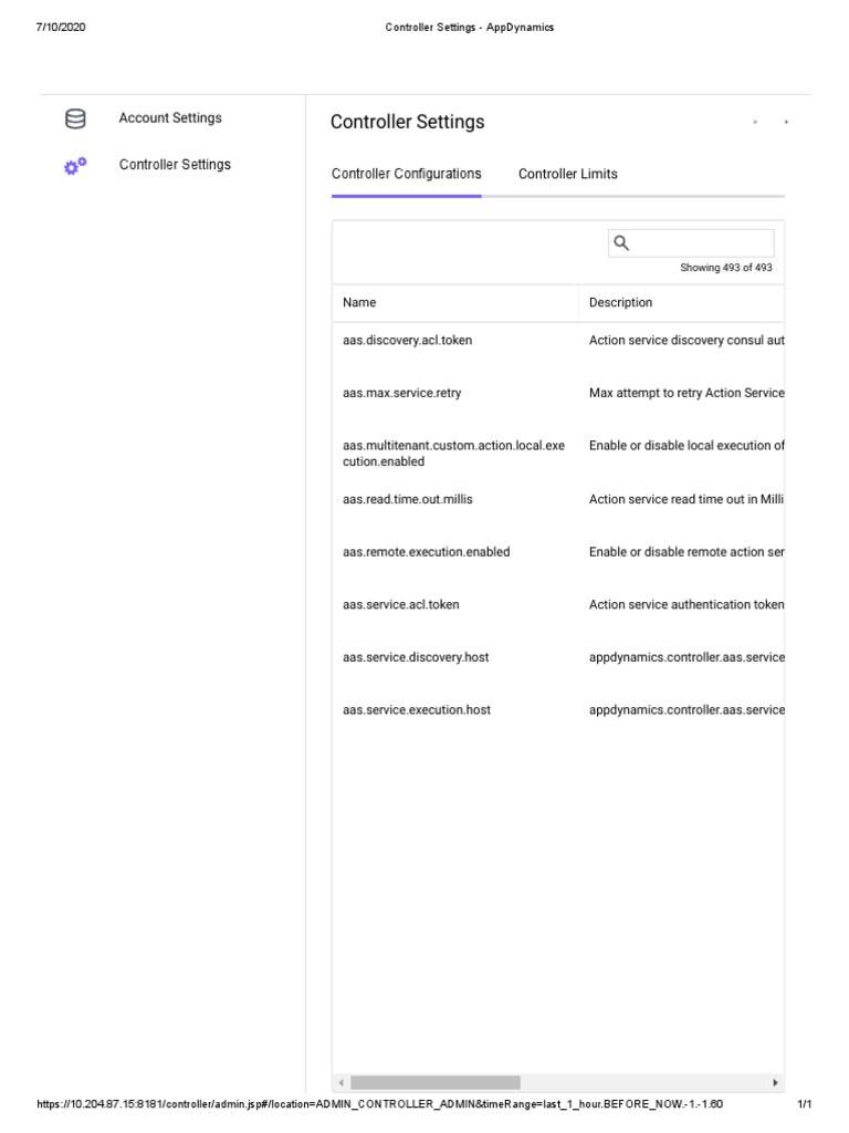 Controller Settings - AppDynamics | PDF