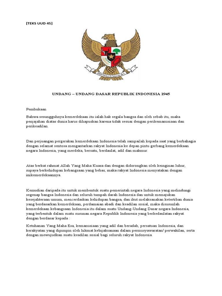 Teks Uud 45 | PDF | Ilmu Sosial