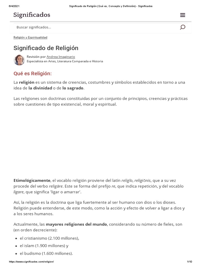 Significado de Religión (Qué Es, Concepto y Definición) - Significados ...