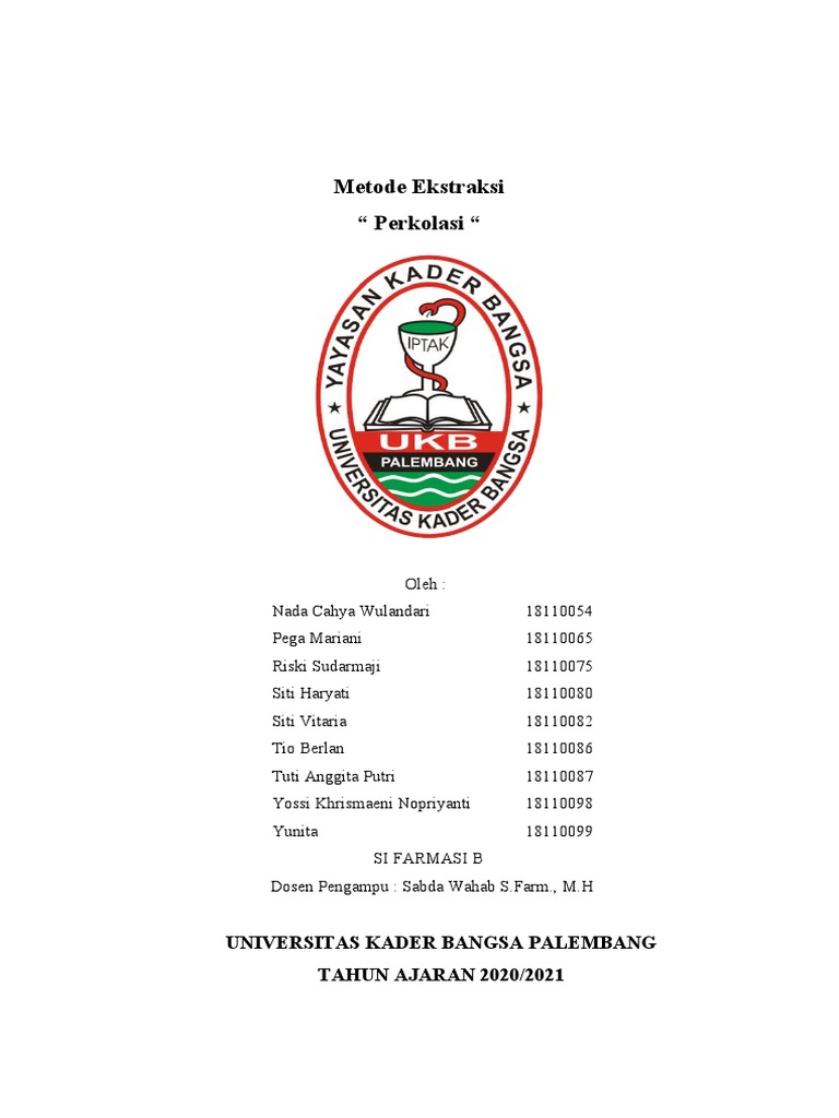 Metode dan Prinsip Perkolasi dalam Ekstraksi | PDF