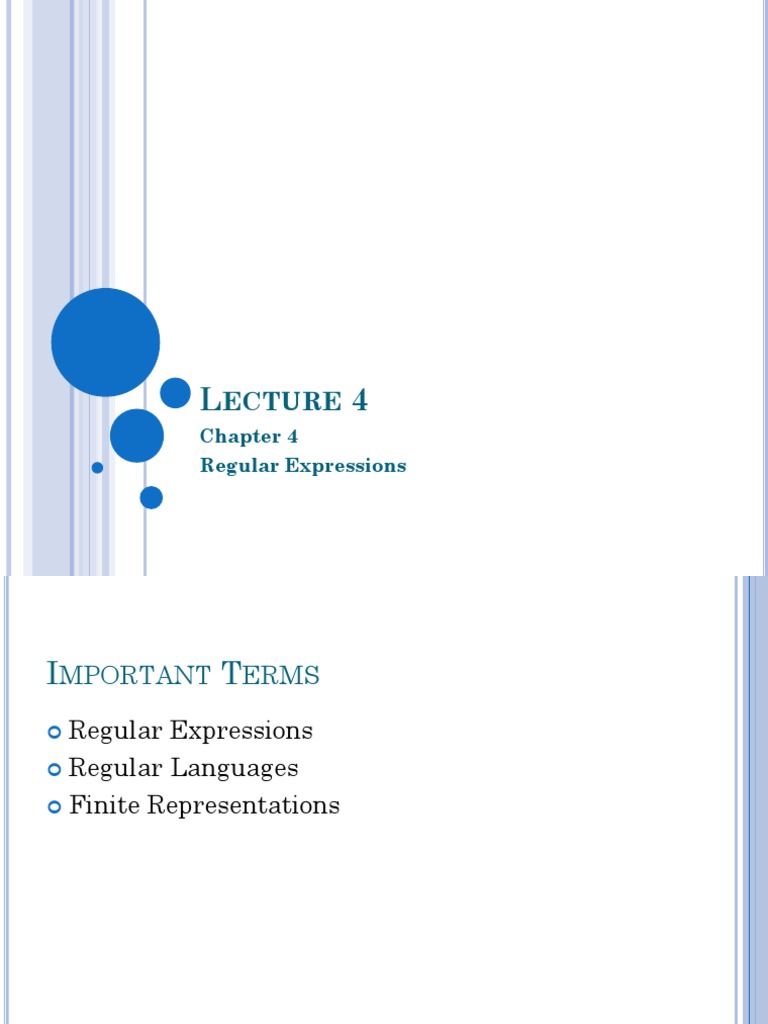 Ecture: Regular Expressions | PDF | String (Computer Science) | Regular Expression
