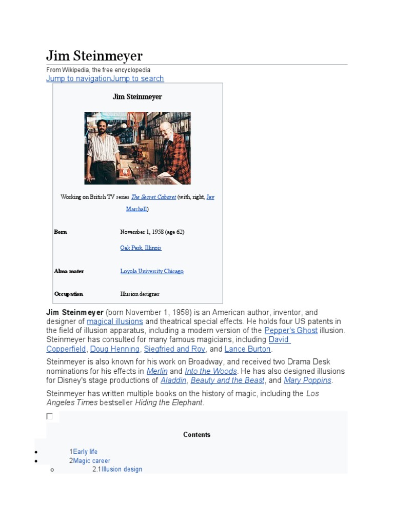 Jim Steinmeyer | PDF | Circus Skills | Performing Arts