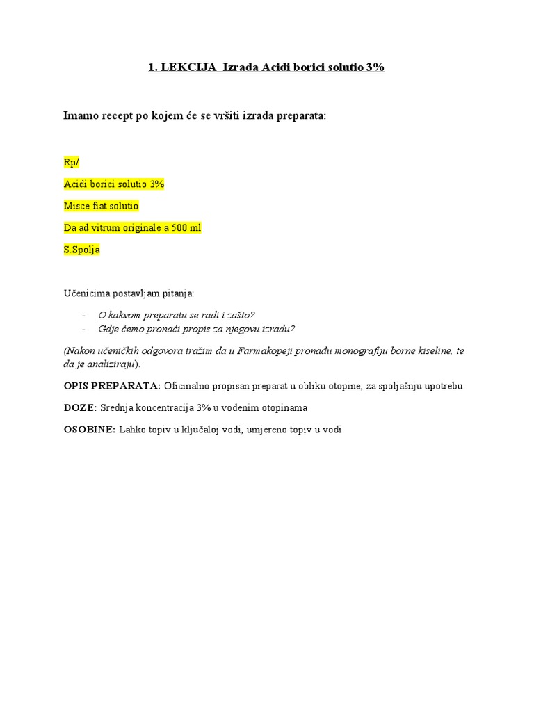 Miksture I Acidi Borici | PDF