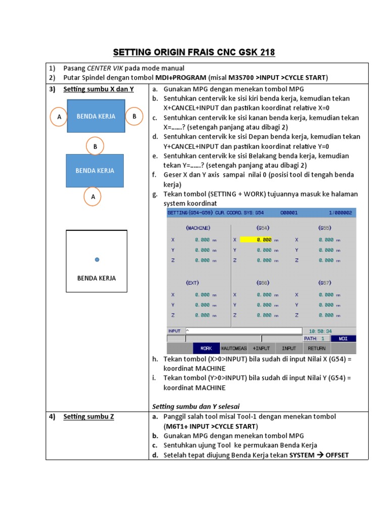 Setting Program CNC Frais GSK 218 | PDF