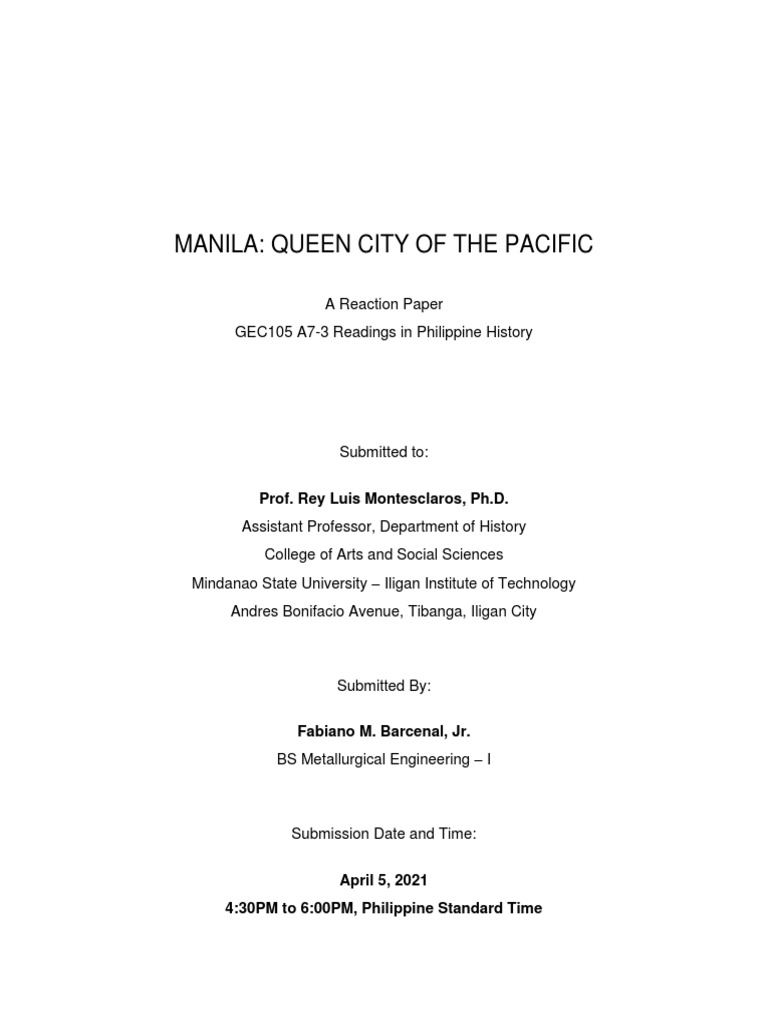 Manila: A Historical Overview | PDF | Manila | Philippines