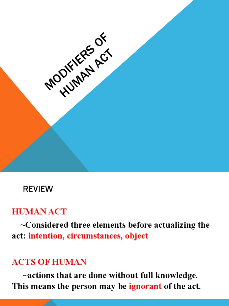 Modifiers of Human Act | PDF | Anger | Love