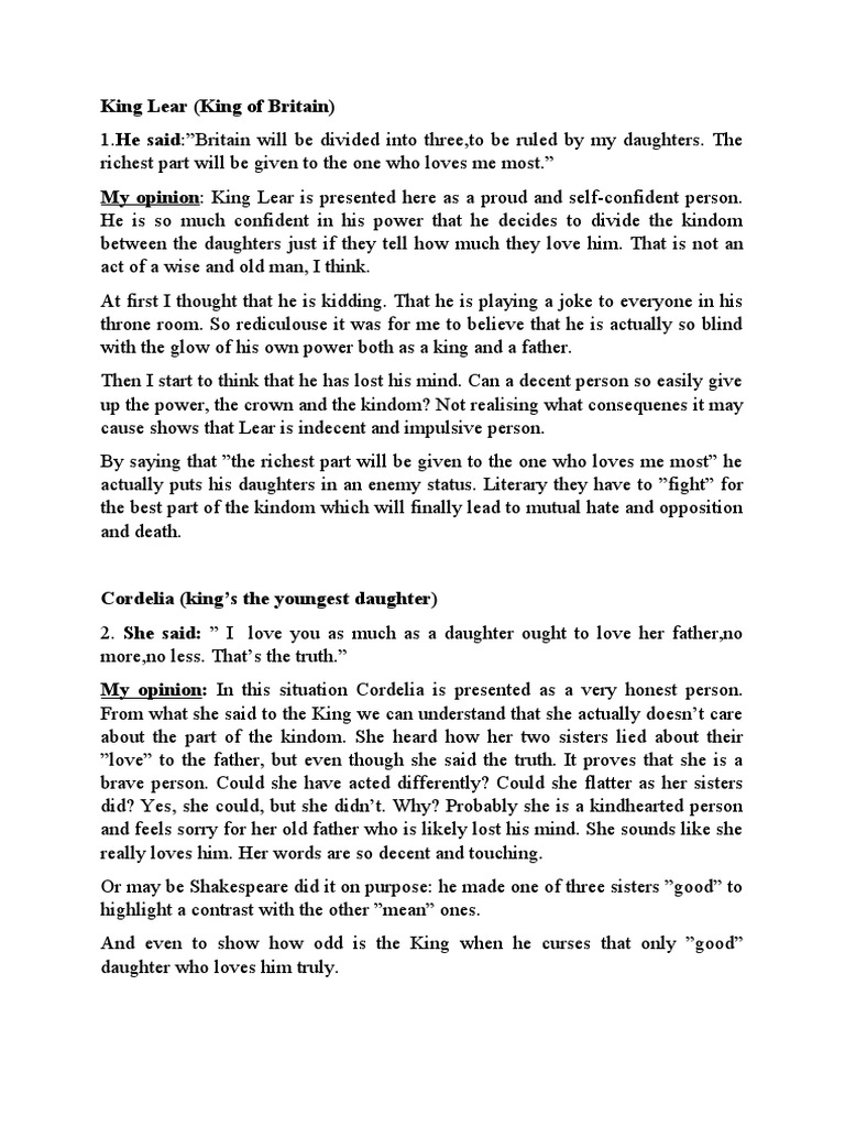 King Lear (King of Britain) | PDF | King Lear