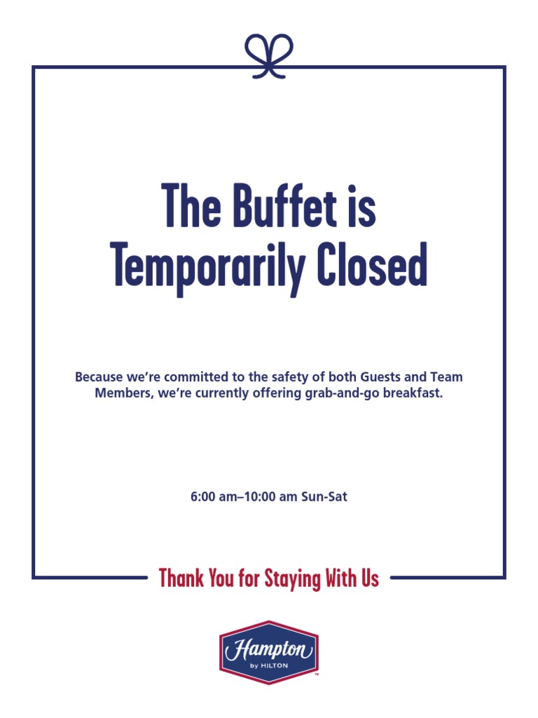 Simplified Breakfast Buffet Closed Sign | PDF