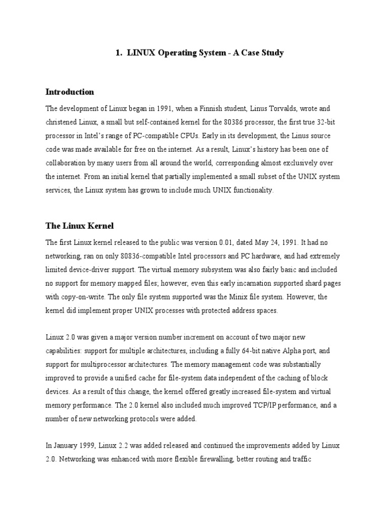 Linux Case Study | PDF | Kernel (Operating System) | Process (Computing)