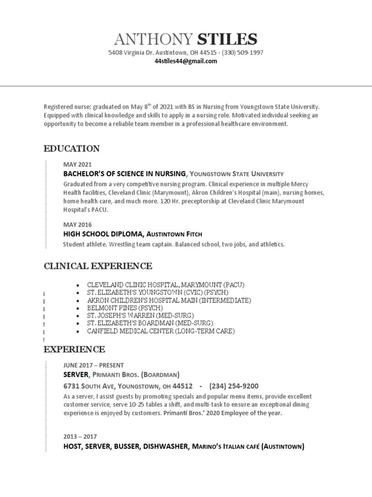 Anthony: Stiles | PDF | Nursing | Hospital