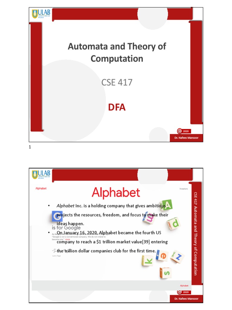 Automata and Theory of Computation: Alphabet Inc. Is A Holding Company That Gives Ambitious ...