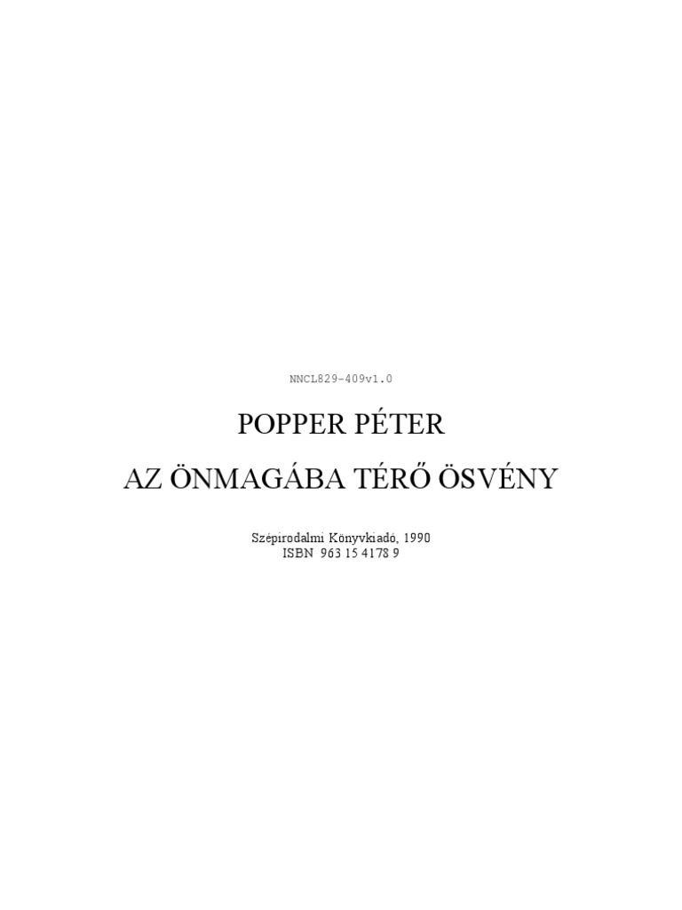 Popper Peter Az Onmagaba Tero Osveny | PDF