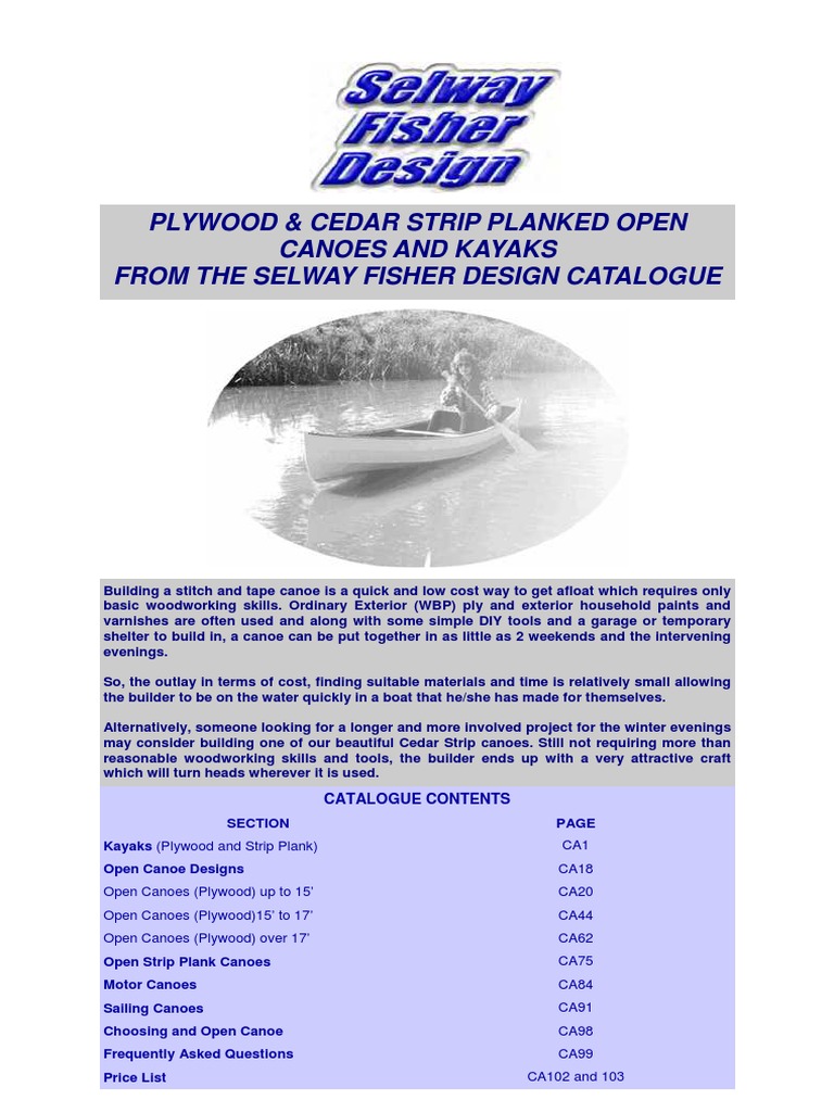 Canoe Catalogue | PDF | Hull (Watercraft) | Kayak