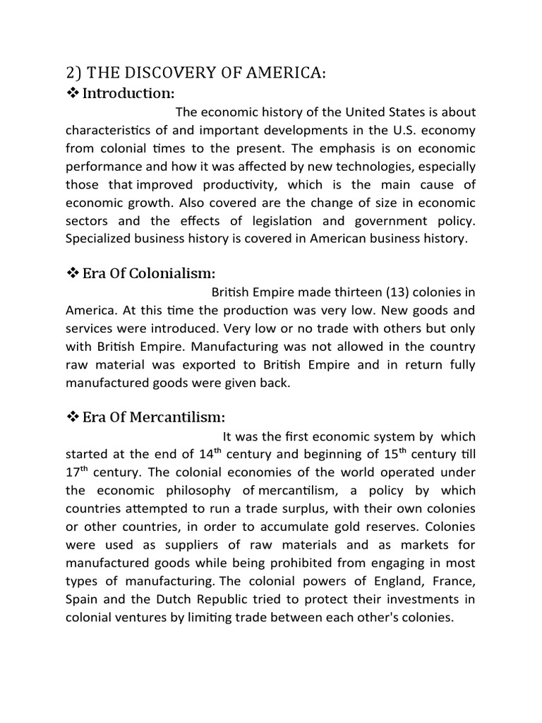 2) The Discovery of America | PDF | Mercantilism | Colonialism