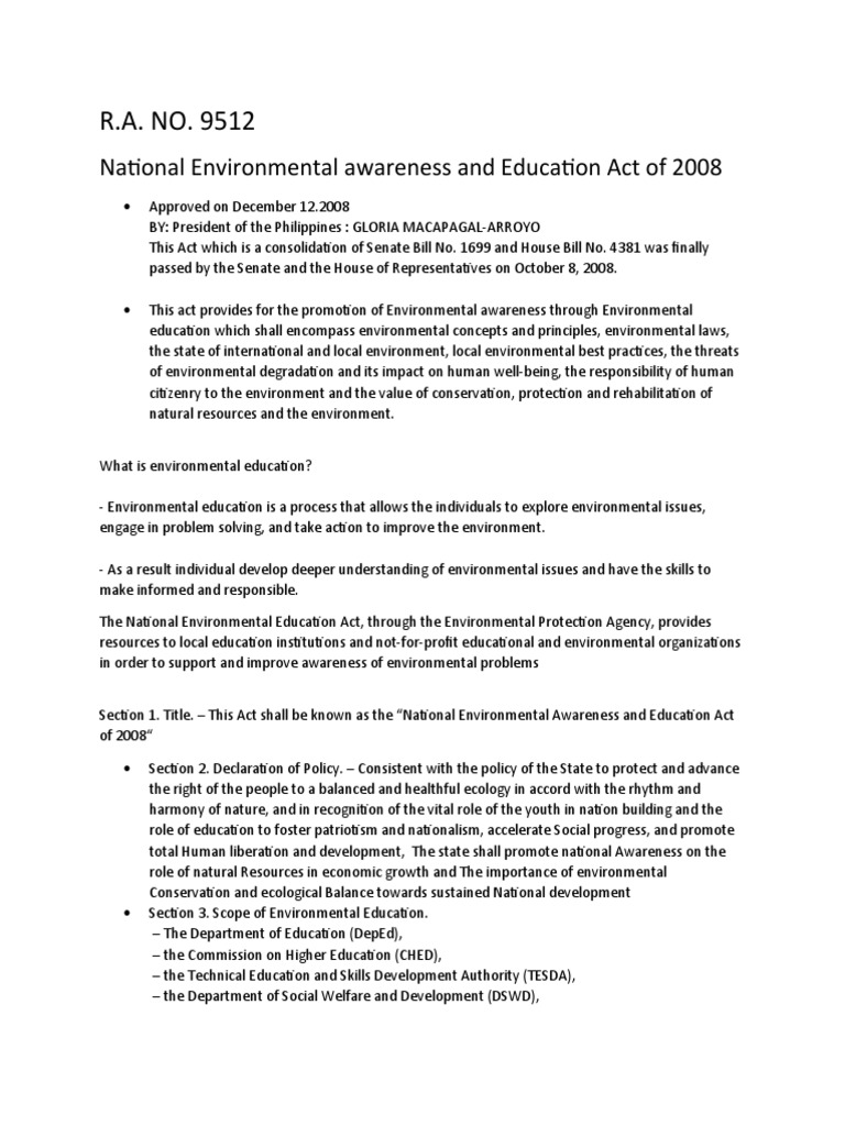 Report RA - NO - 9512 | PDF | Environmentalism | Environmental Law