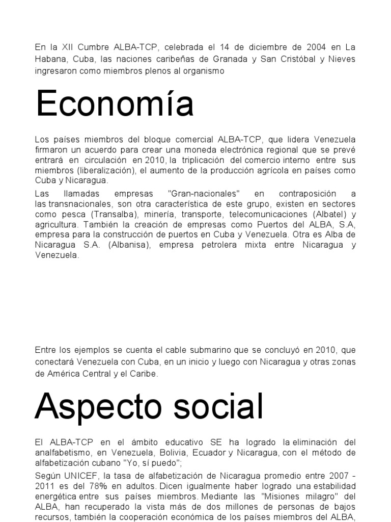 Qué Es El Alba | PDF | Economias | Energía y recursos