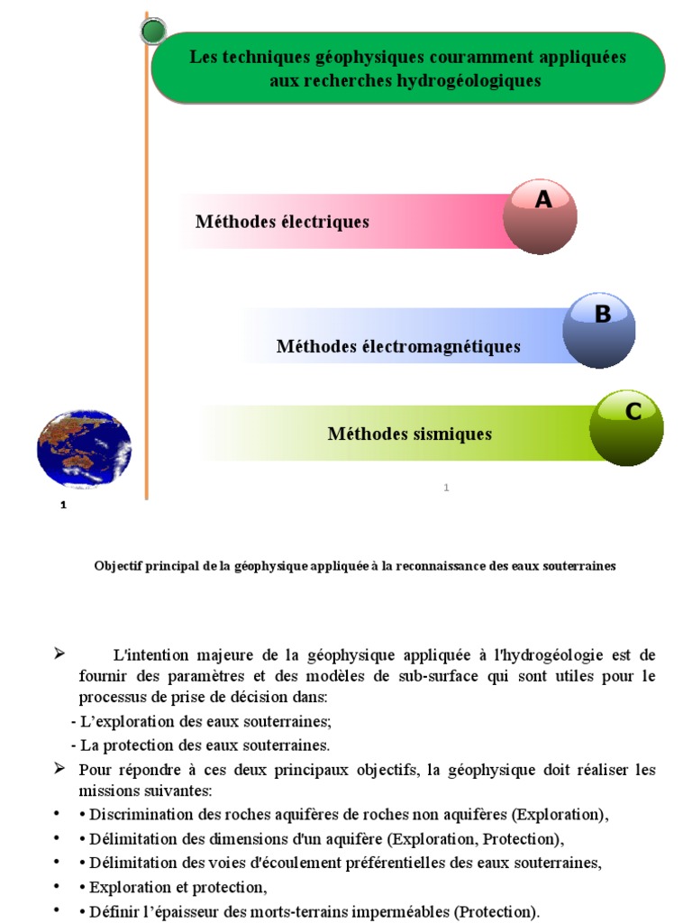 Cours Methode Geophysique | PDF | Prospection sismique | Conductivité ...