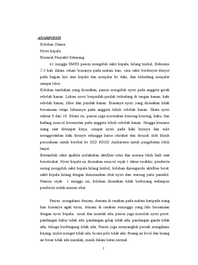 Laporan Kasus Cephalgia | PDF