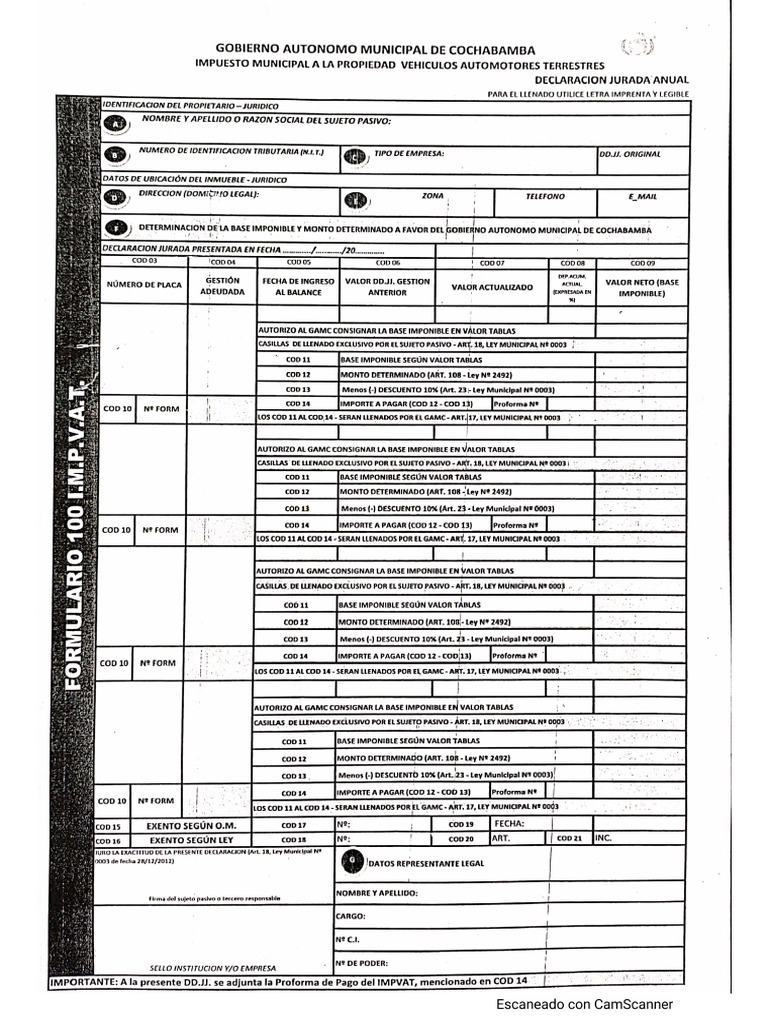 Formulario 100 | PDF