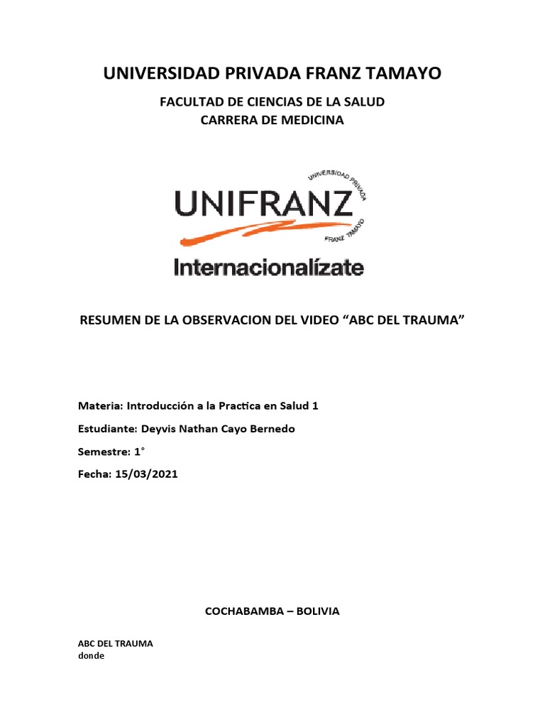 Abc Del Trauma | PDF | Lesión | Servicios médicos de emergencia