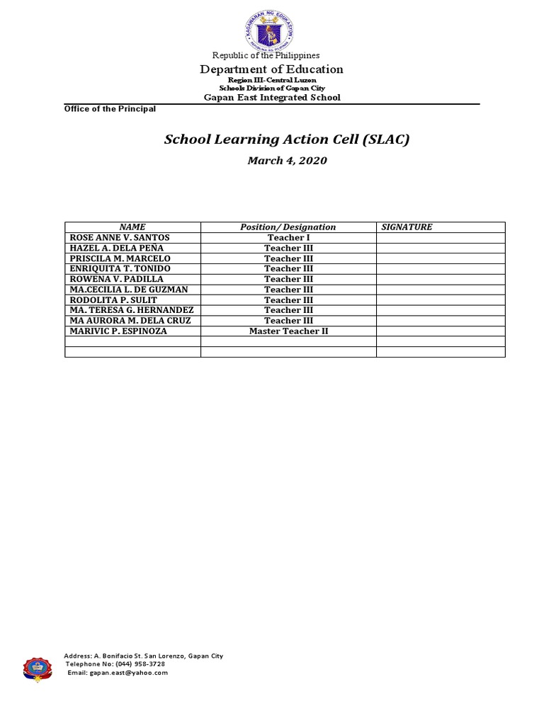 Slac Program March 4 2020 | PDF | Philippines | Further Education