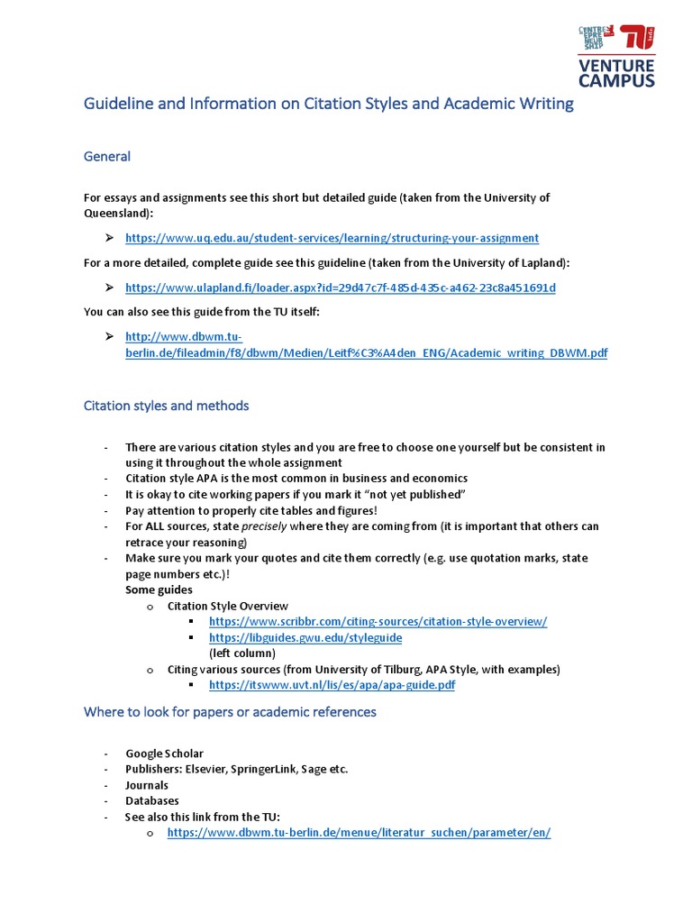 Citation Styles and Academic Writing Guide | PDF | Citation | Apa Style