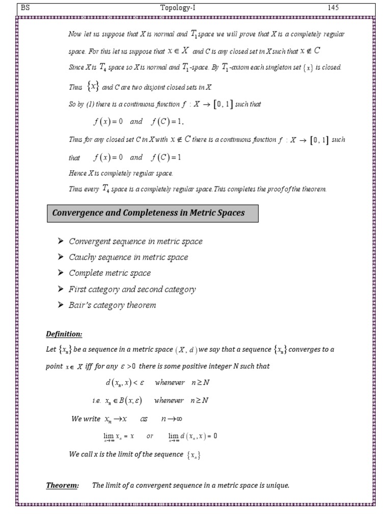 Complete Metric Space | PDF | Metric Space | Sequence