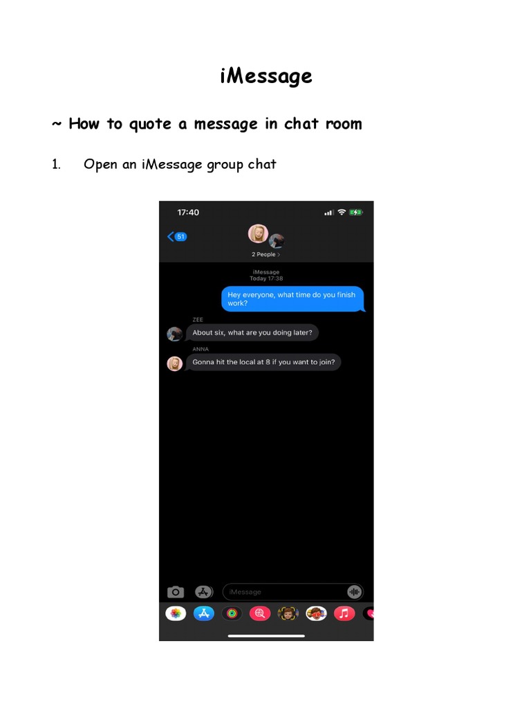 Imessage: How To Quote A Message in Chat Room | PDF | Communication ...