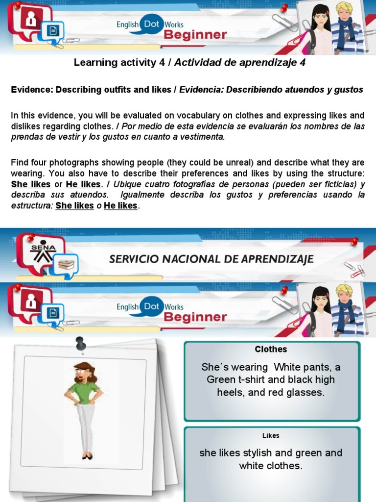 Evidence Describing Outfits and Likes | PDF | Ropa