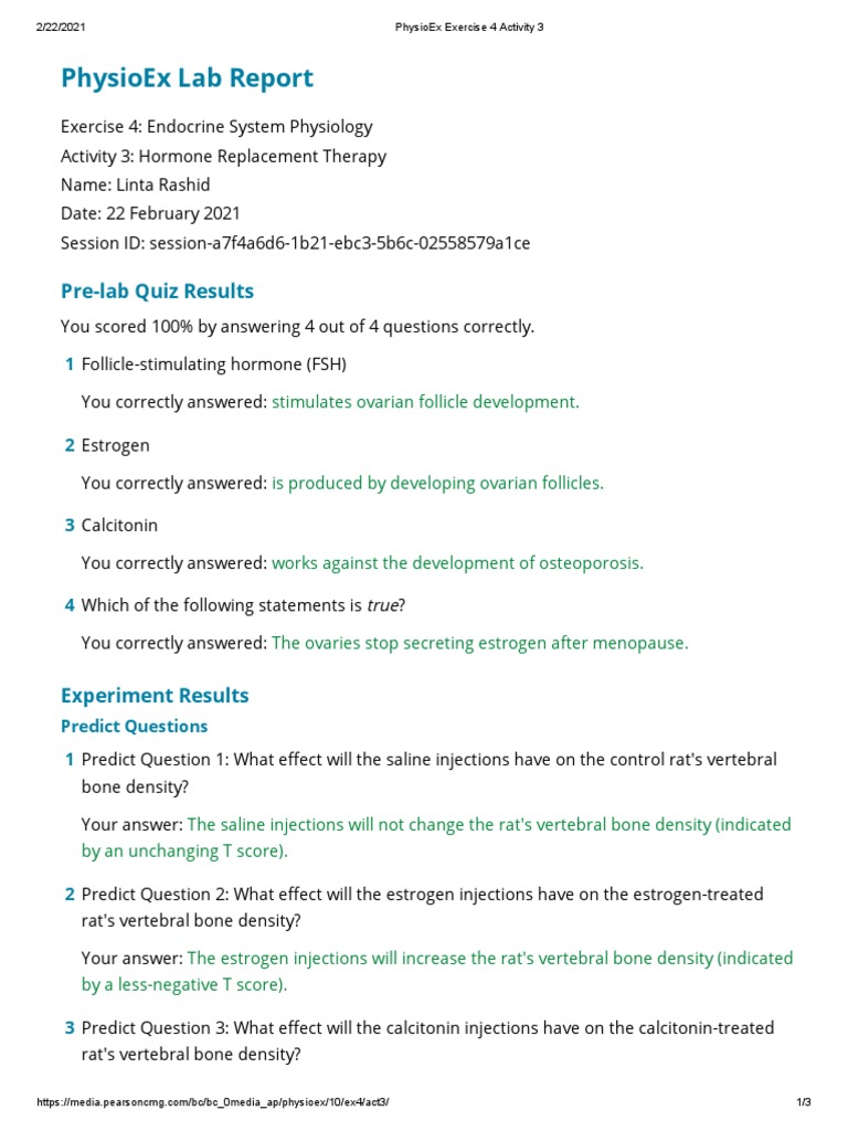 Hormone Replacement Therapy Lab Report | PDF | Ovary | Estrogen