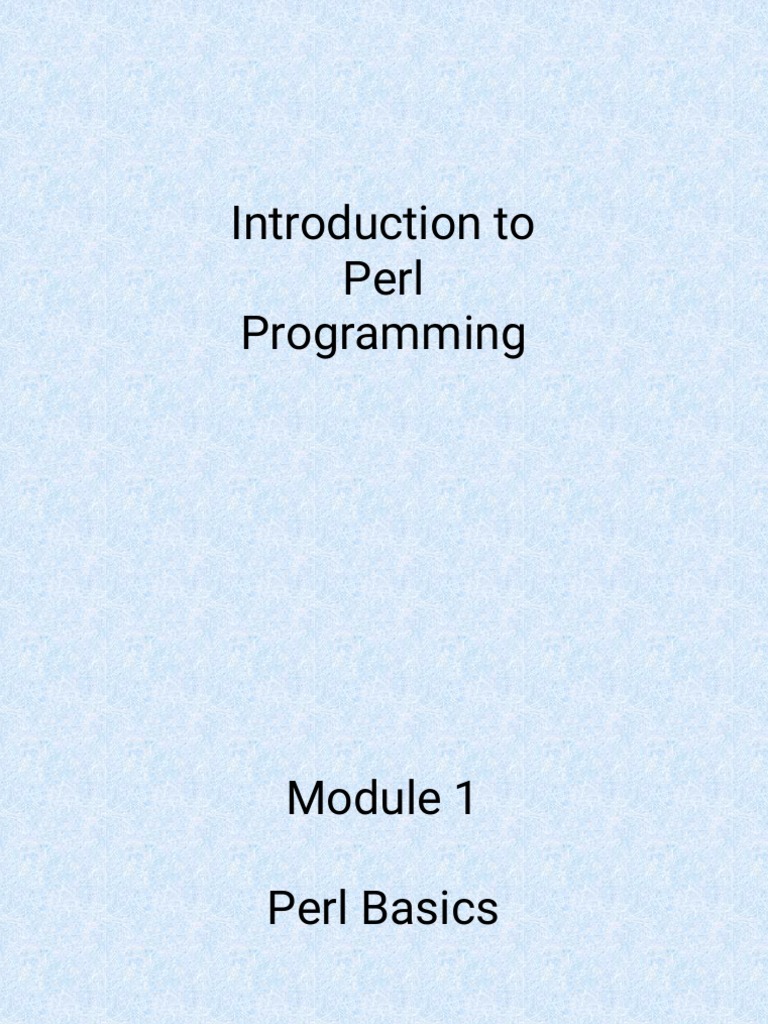 Introduction To Perl Programming | Download Free PDF | Control Flow | Perl