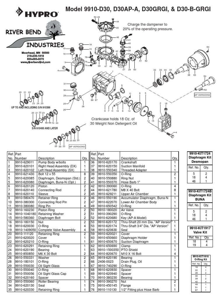 Hypro D30 Dia Pump | PDF | Piston | Engine Technology