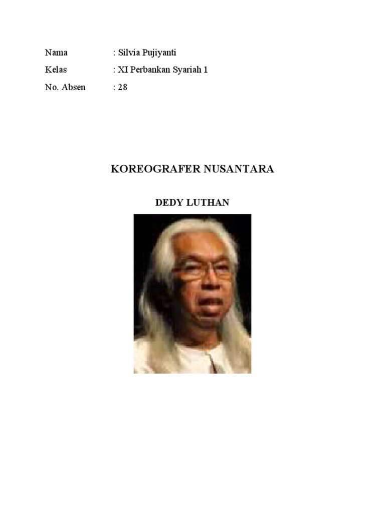 Deddy Luthan: Koreografer Tari Nusantara | PDF | Perjalanan | Seni & Disiplin Bahasa
