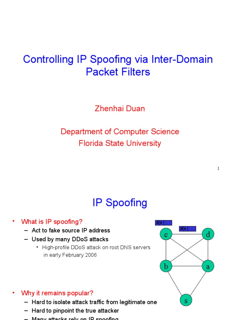 Controlling IP Spoofing Via Inter-Domain Packet Filters | PDF | Routing | Internet Protocols