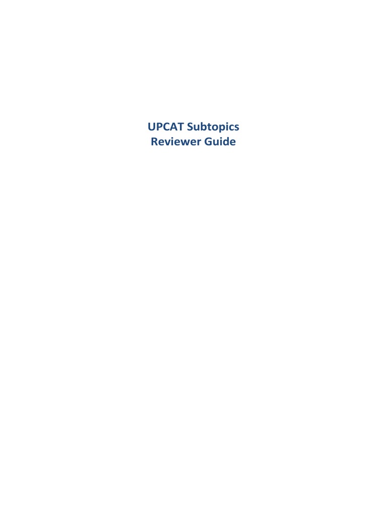UPCAT Subtopics Reviewer Guide | PDF | Equations | Function (Mathematics)