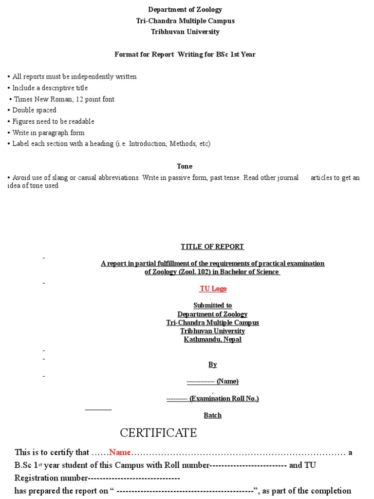 BSc 1st Year Zoology Report Format | PDF | Pest (Organism) | Insects