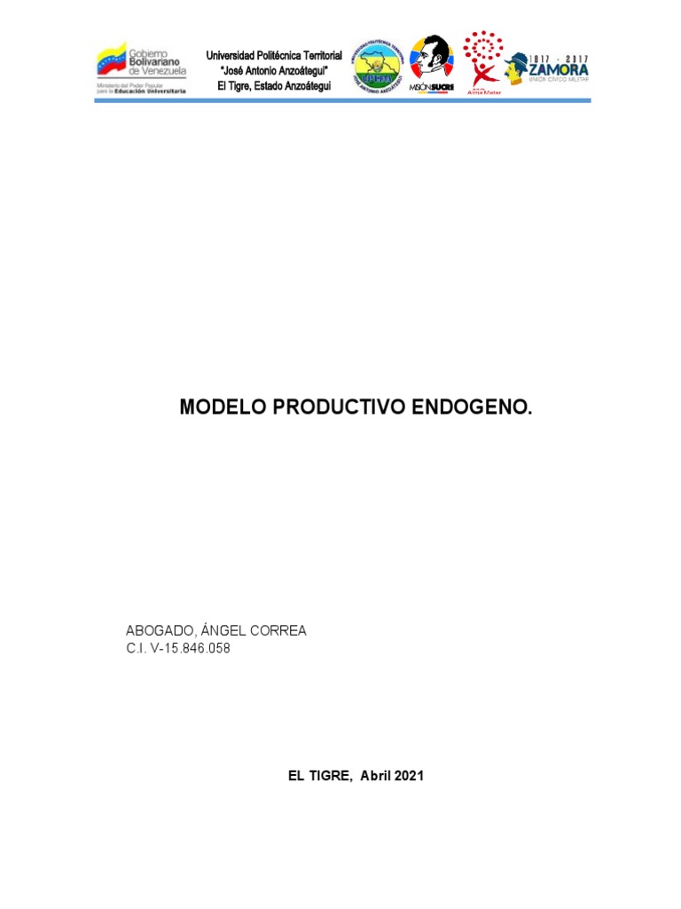 Modelo Productivo Endogeno | PDF | Capitalismo | Venezuela