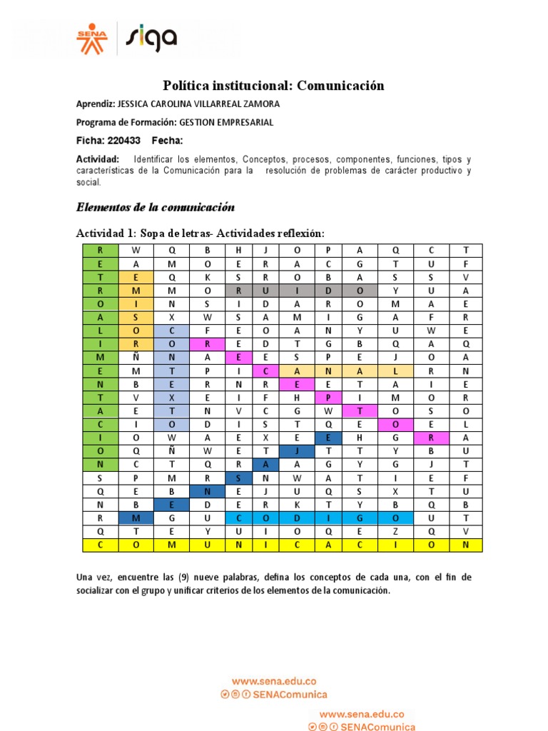 Sopa de Letras COMUNICACION | PDF | Comunicación | La naturaleza humana