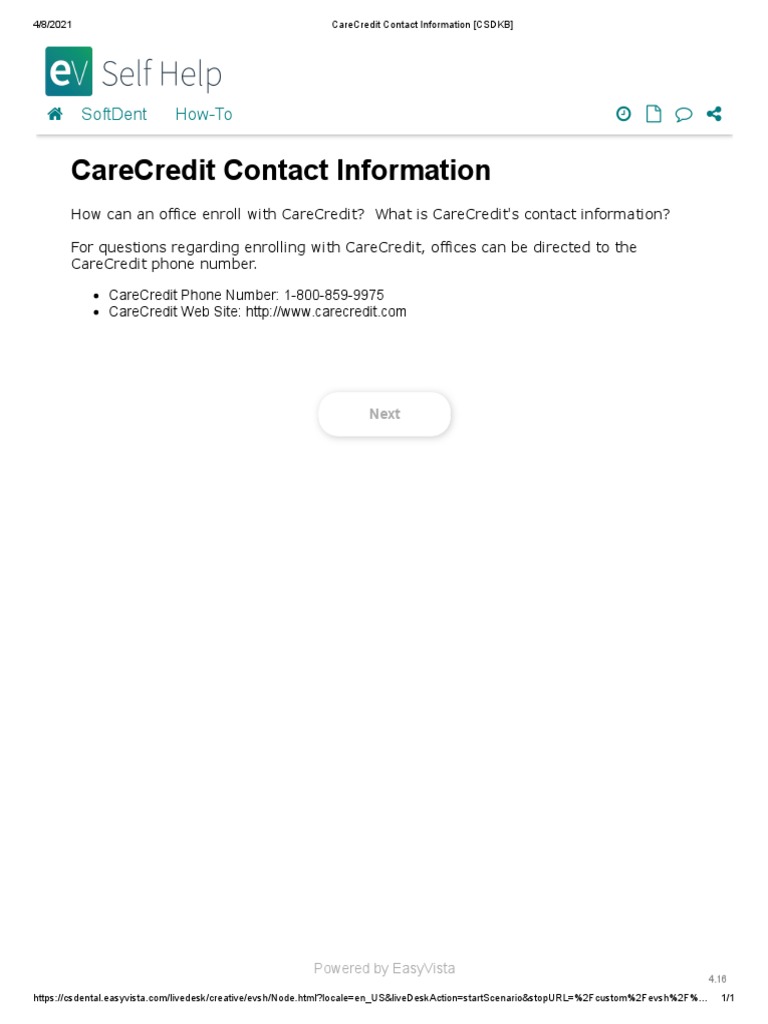 CareCredit Enrollment Contact Info | PDF | Finance & Money Management