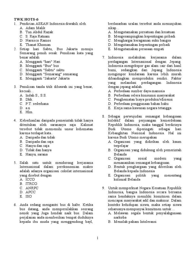 TWK Hots-6 | PDF | Perjalanan