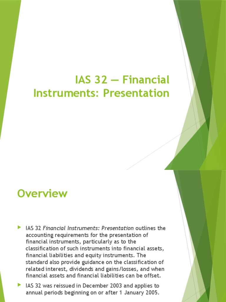 IAS 32: Financial Instruments Presentation | PDF | International Financial Reporting Standards ...