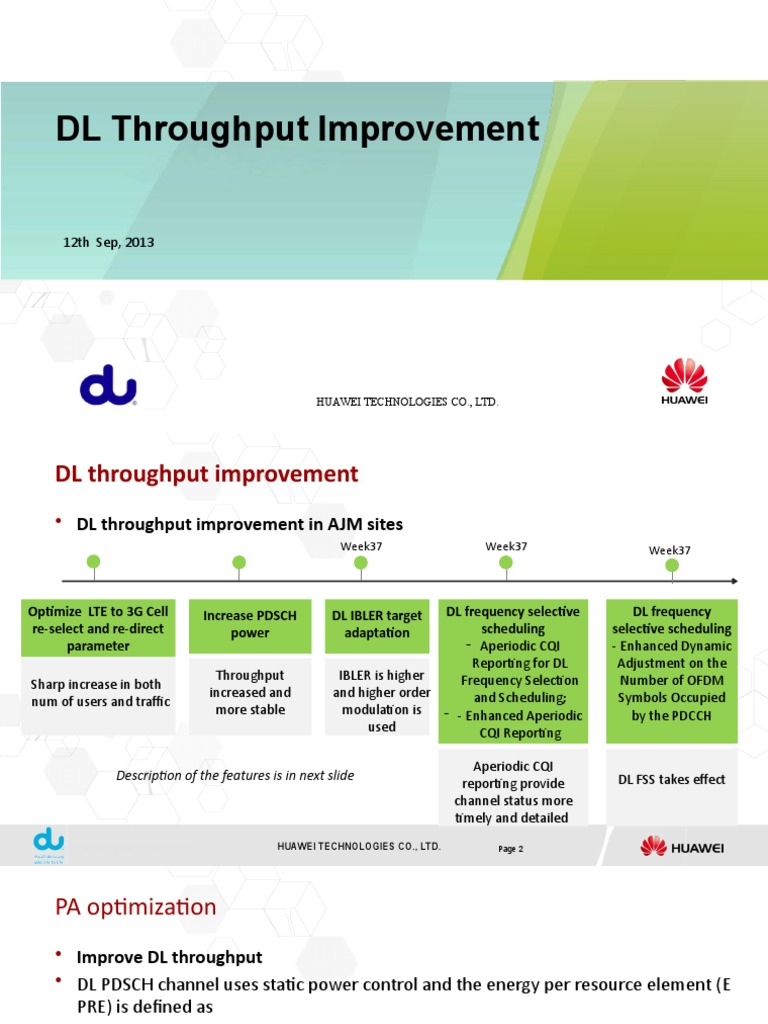 DL Throughput Optimization Strategies | PDF | Orthogonal Frequency ...